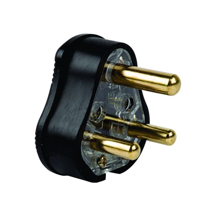 Plug Top 16A Rubber Black H/Duty | Cachet | Electrical | Extensions & Plugs